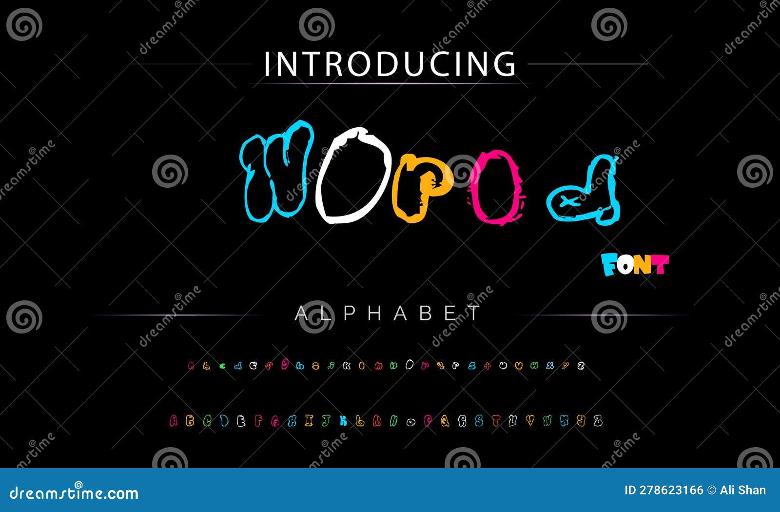 Funky Colorful Cartoon Font Type. Vector Alphabet Stock Illustration ...