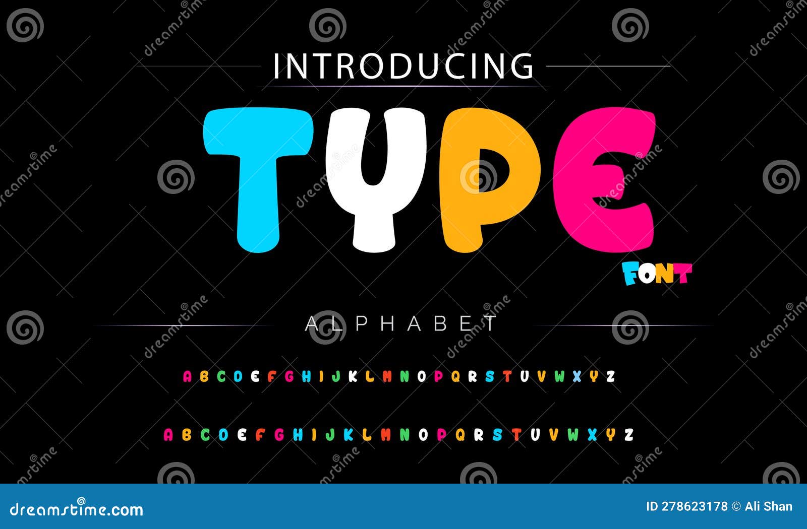 Funky Colorful Cartoon Font Type. Vector Alphabet Stock Illustration ...