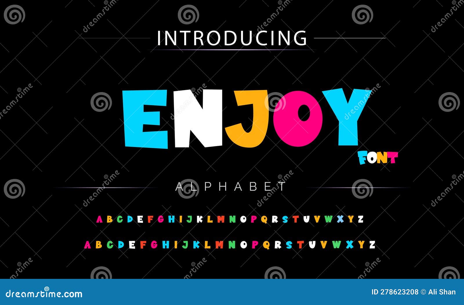 Funky Colorful Cartoon Font Type. Vector Alphabet Stock Illustration ...