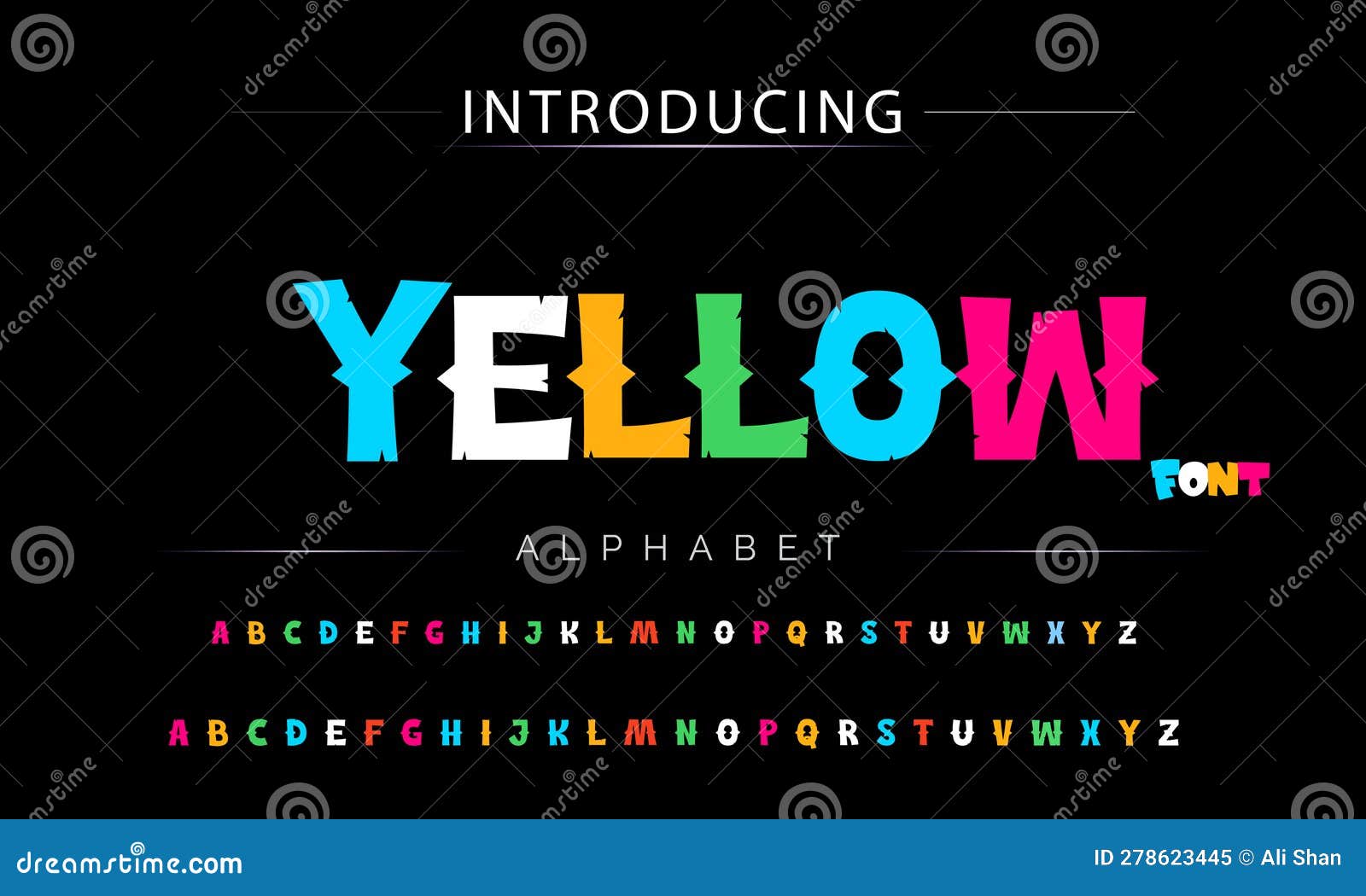 Funky Colorful Cartoon Font Type. Vector Alphabet Stock Illustration ...