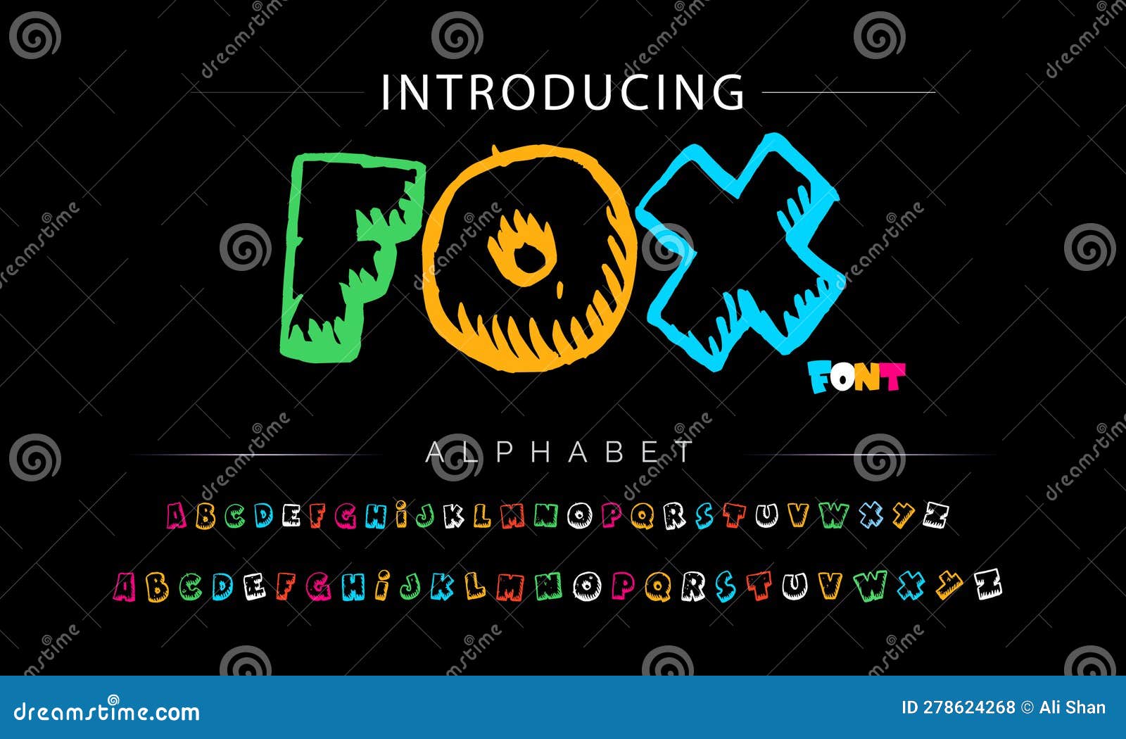 Funky Colorful Cartoon Font Type. Vector Alphabet Stock Illustration ...