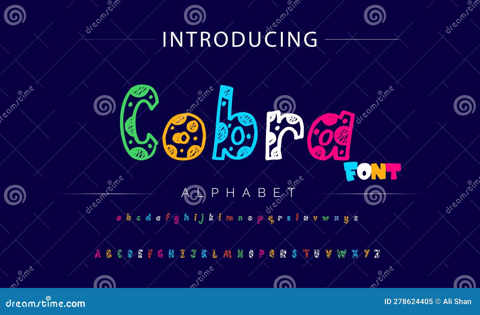 Funky Colorful Cartoon Font Type. Vector Alphabet Stock Illustration ...
