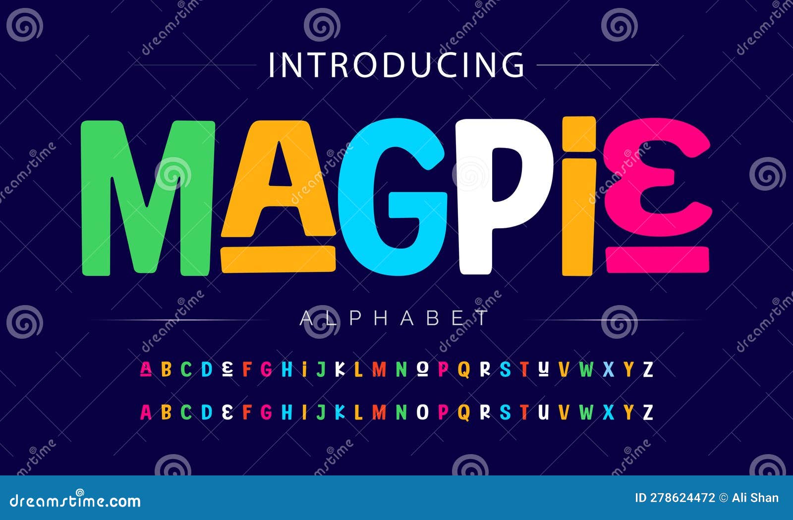 Funky Colorful Cartoon Font Type. Vector Alphabet Stock Illustration ...