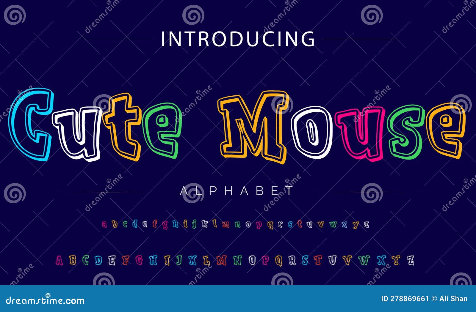 Funky Colorful Cartoon Font Type. Vector Alphabet Stock Illustration ...