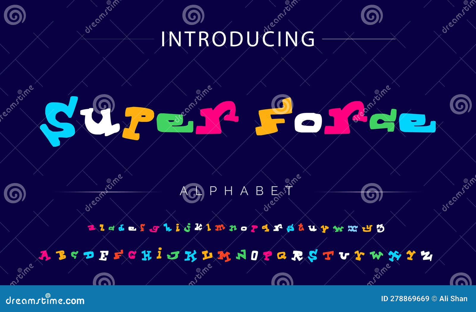 Funky Colorful Cartoon Font Type. Vector Alphabet Stock Illustration ...