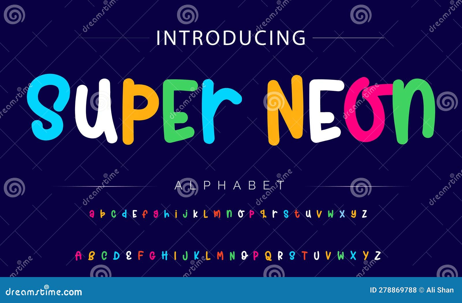Funky Colorful Cartoon Font Type. Vector Alphabet Stock Illustration ...