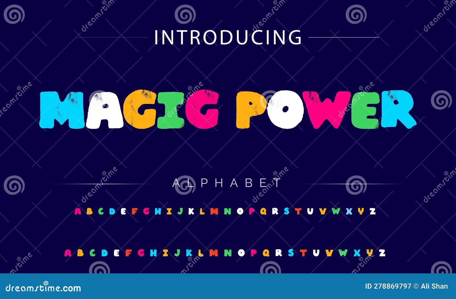 Funky Colorful Cartoon Font Type. Vector Alphabet Stock Illustration ...