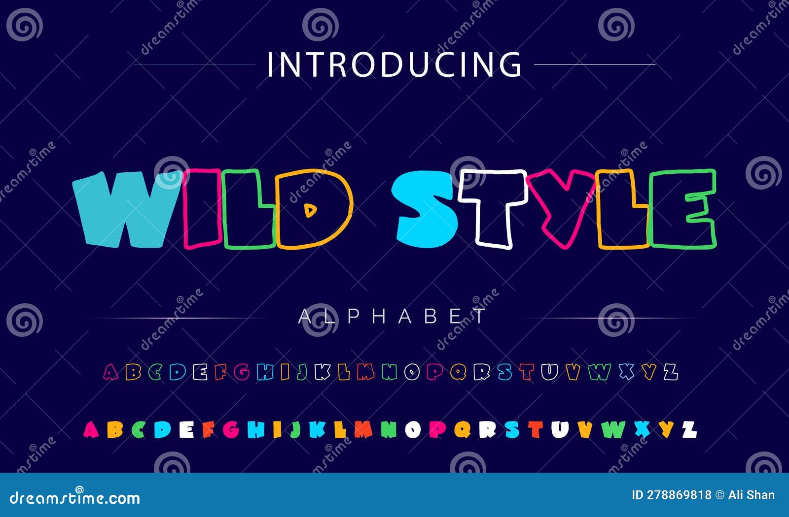 Funky Colorful Cartoon Font Type. Vector Alphabet Stock Illustration ...
