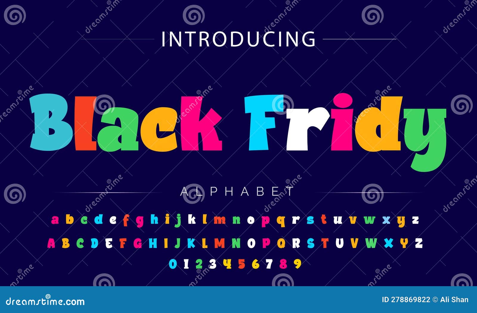 Funky Colorful Cartoon Font Type. Vector Alphabet Stock Illustration ...