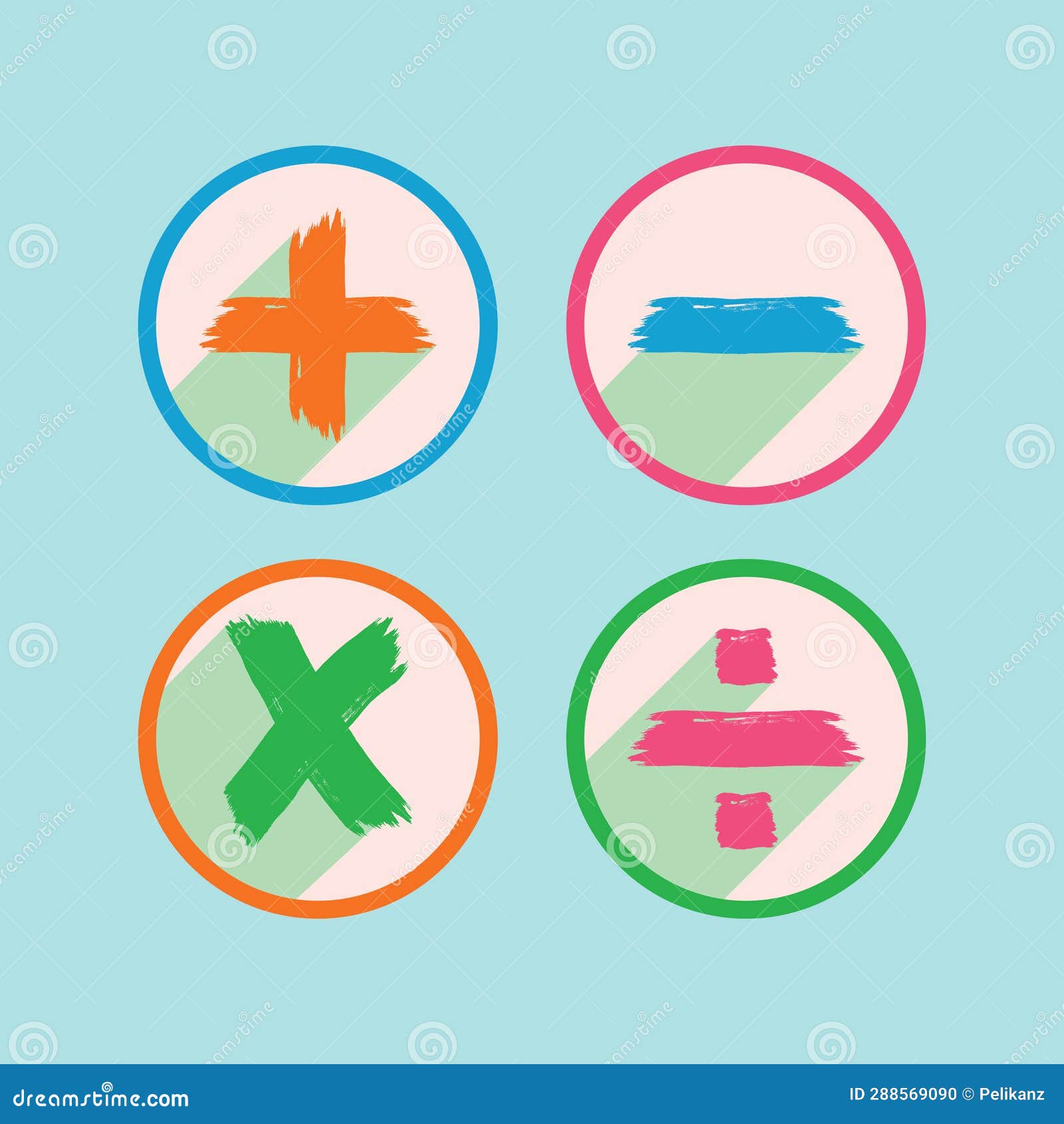 Basic Mathematical Icon Basic Mathematical Symbol Set Of Mathematical