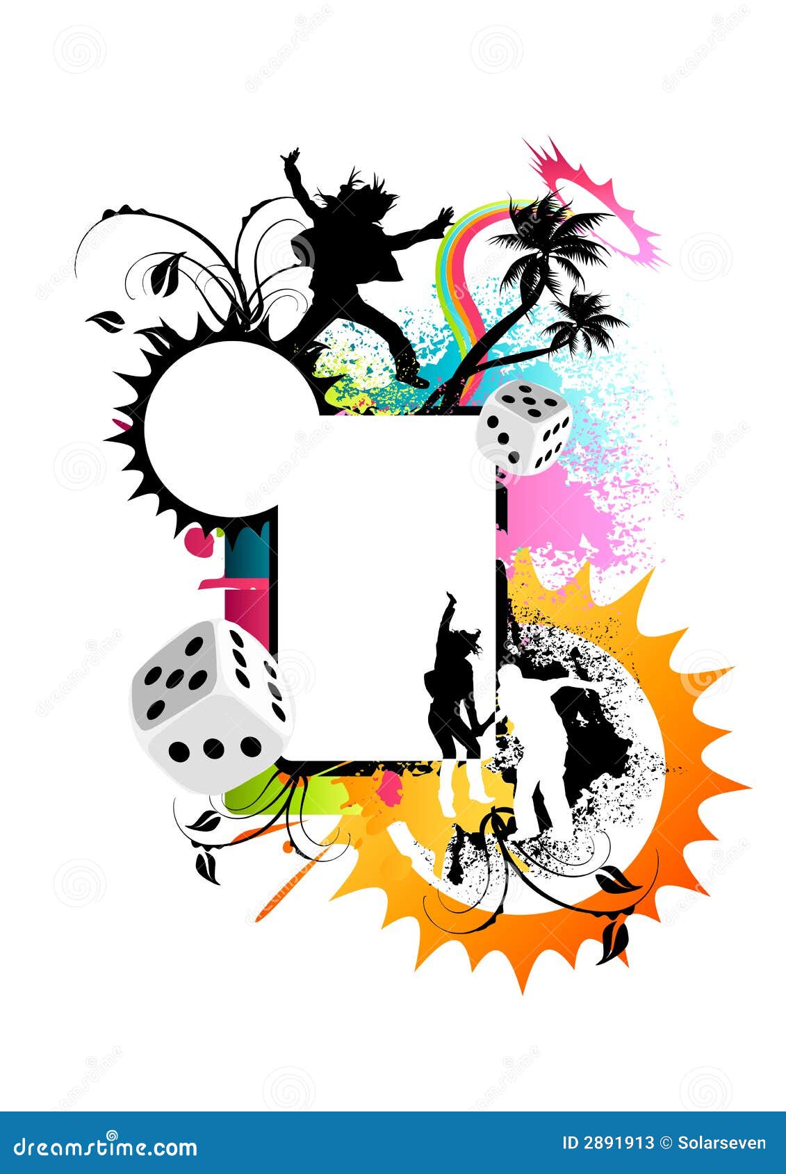 Funky Colourful Frame stock vector. Illustration of woman - 2891913