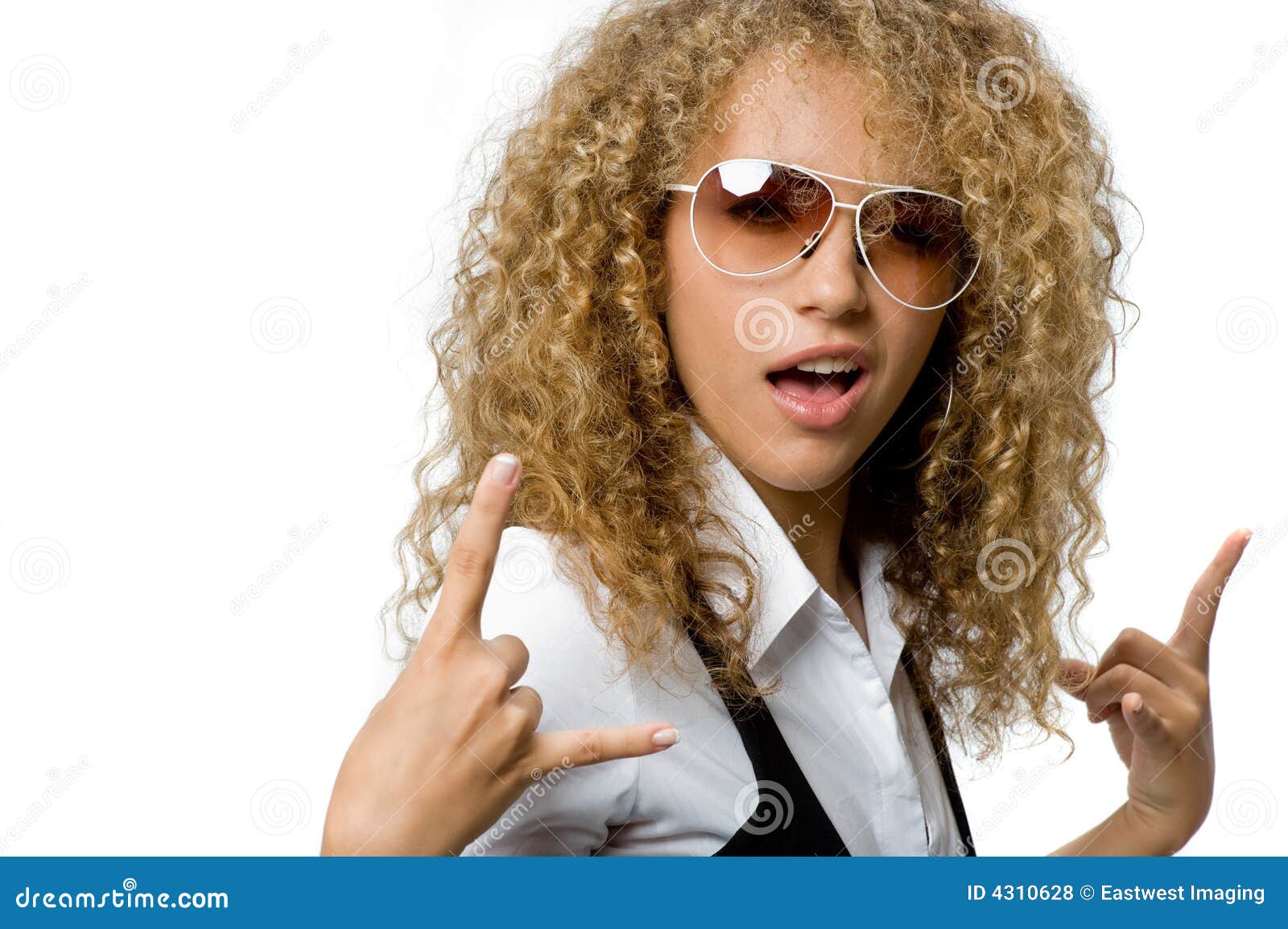 Funky Cool stock photo. Image of shades, frizzy, beauty - 4310628