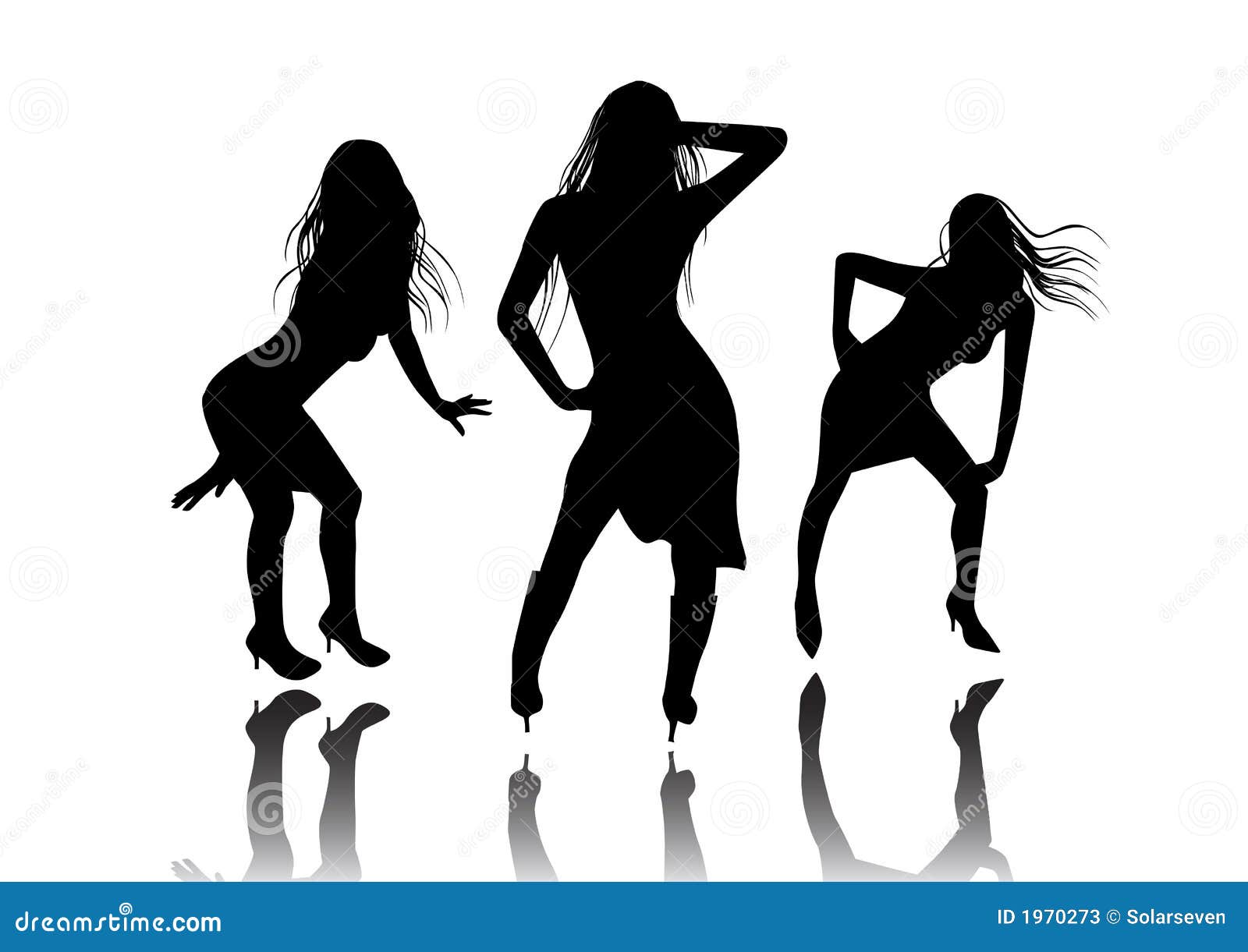 Funky Dance Girls stock illustration. Illustration of outline - 1970273