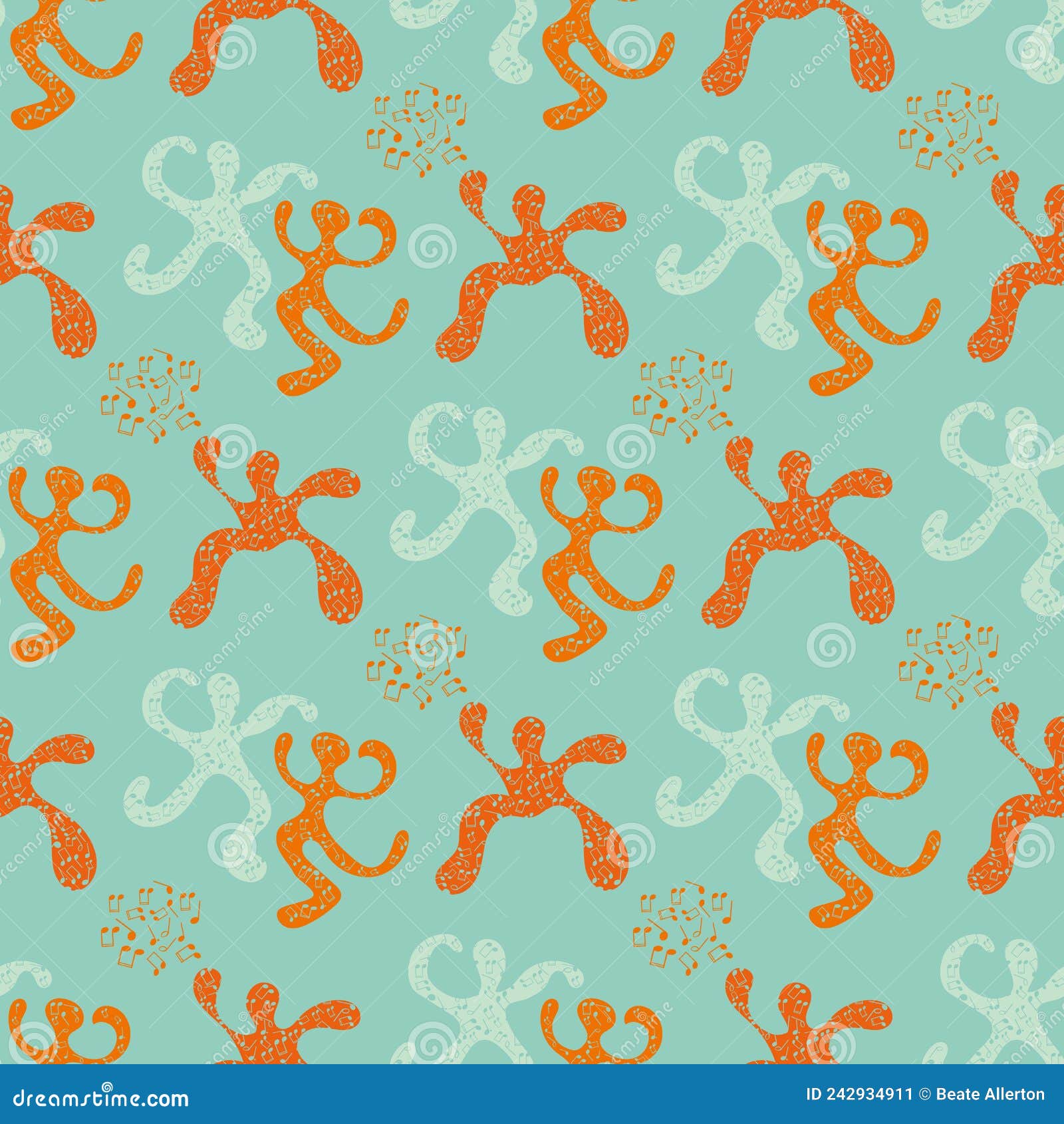 Funky Dancing People Vector Pattern Background. Fun Backdrop of ...