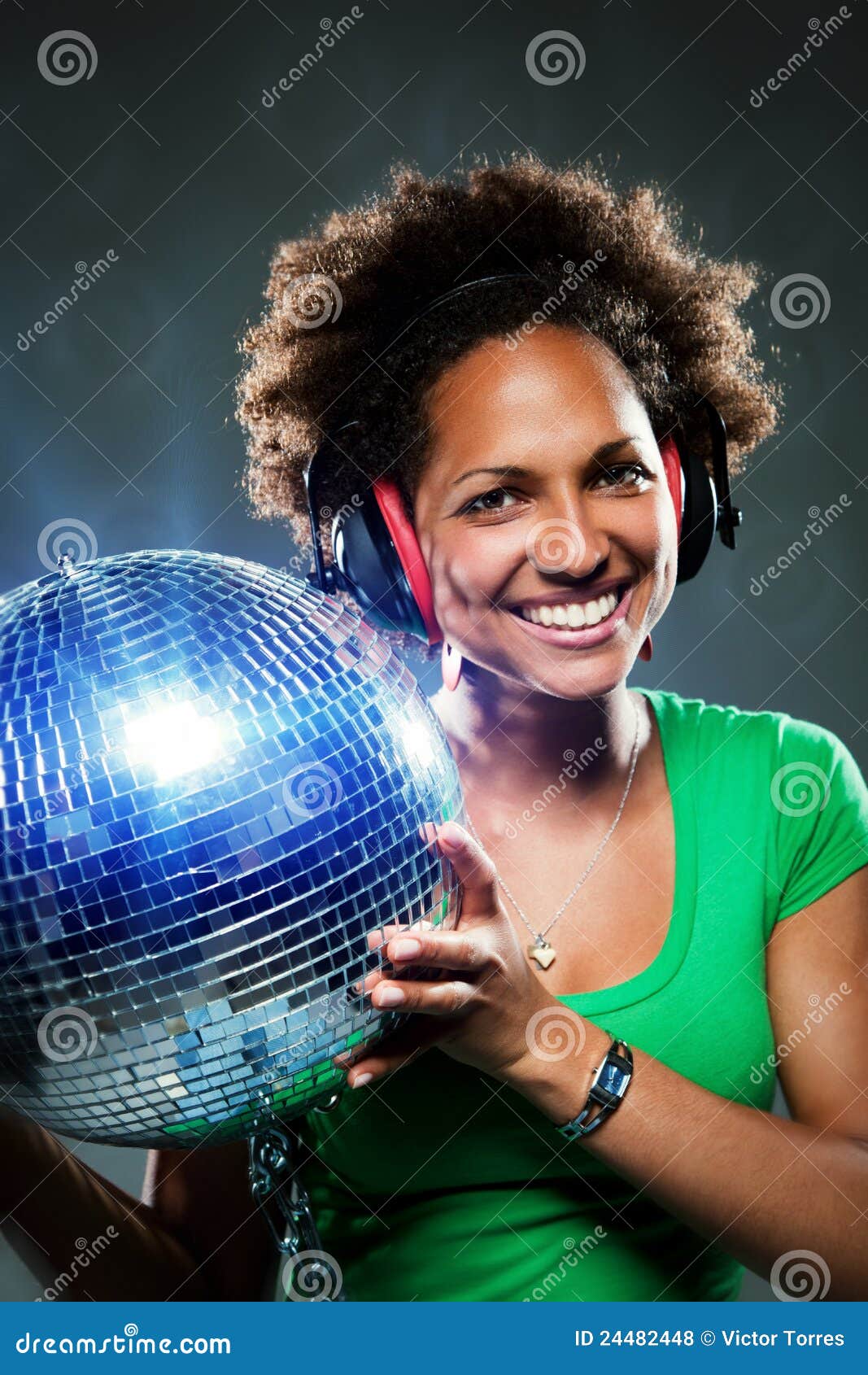 Funky Disco Girl stock photo. Image of curly, adult, party - 24482448