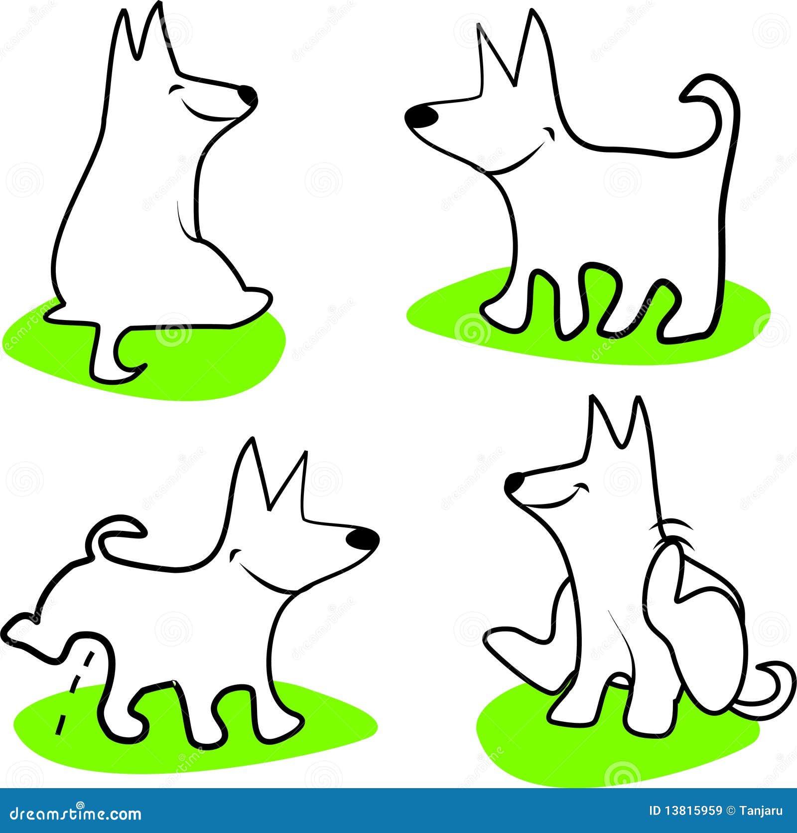Funky dog stock vector. Illustration of puppy, green - 13815959