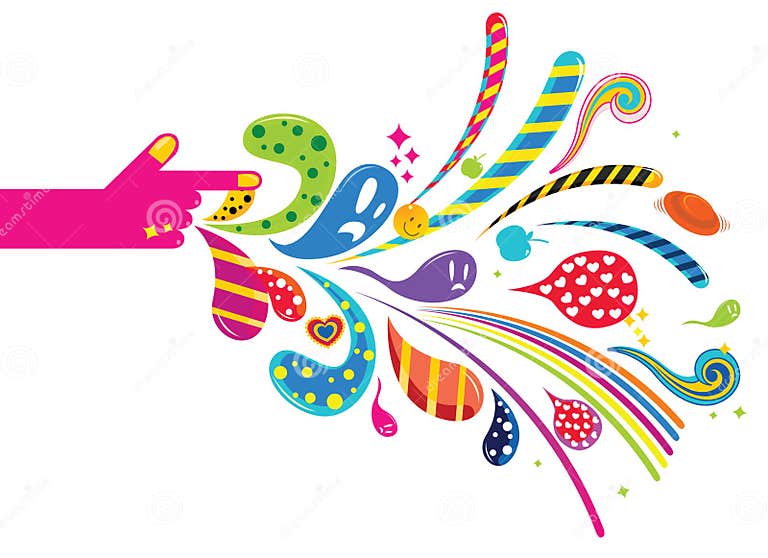 Funky finger stock vector. Illustration of design, creative - 11129983