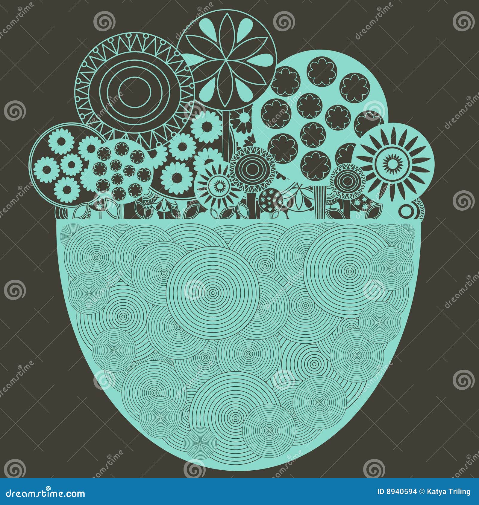 Funky floral background stock vector. Illustration of paper - 8940594