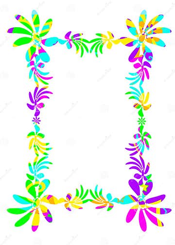 Funky floral frame border stock illustration. Illustration of invite ...