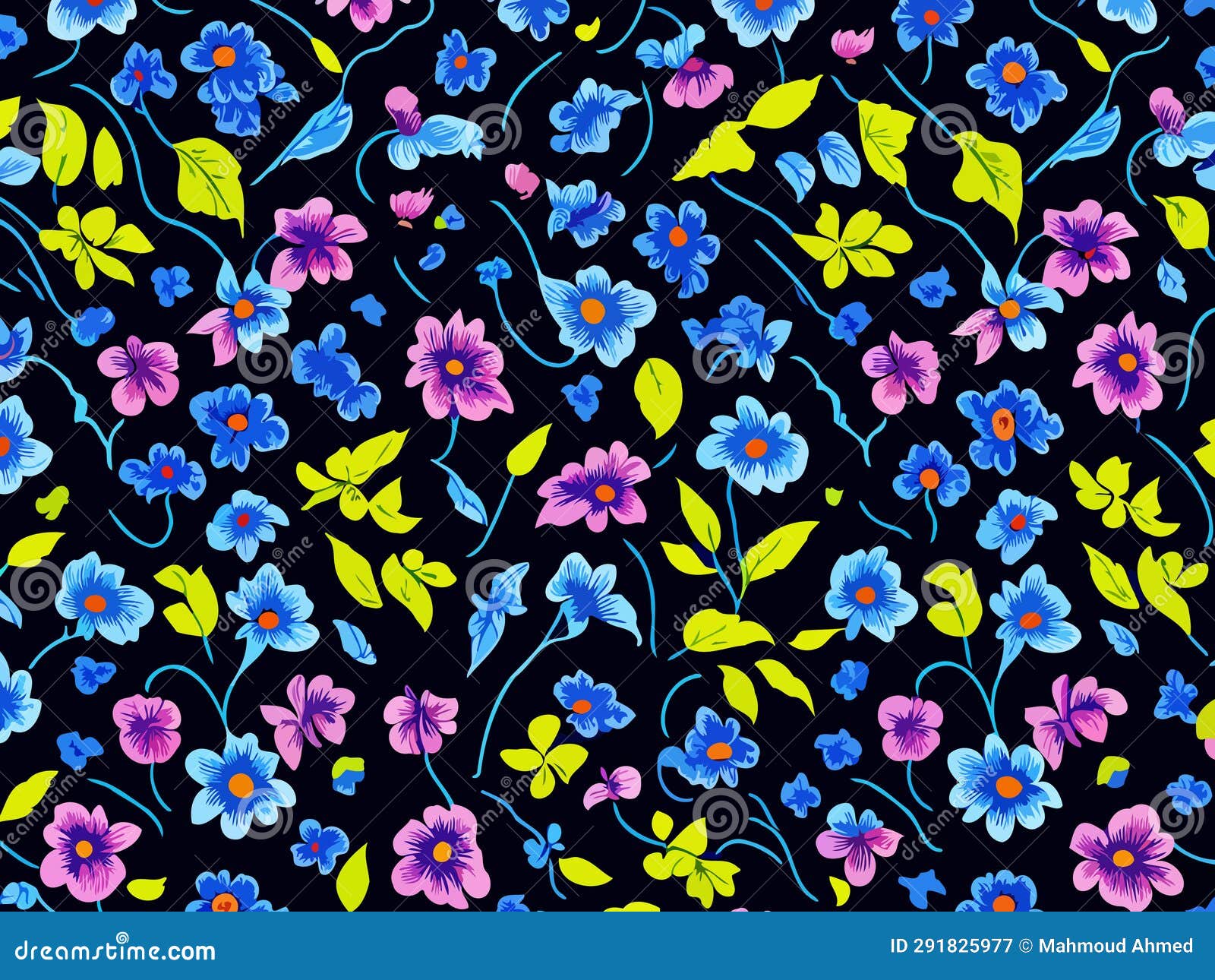 Funky Floral Pattern Background Stock Vector - Illustration of ...