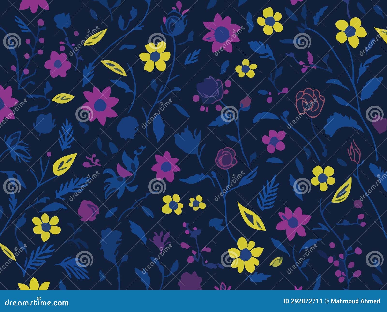 Funky Floral Pattern Background Stock Illustration - Illustration of ...