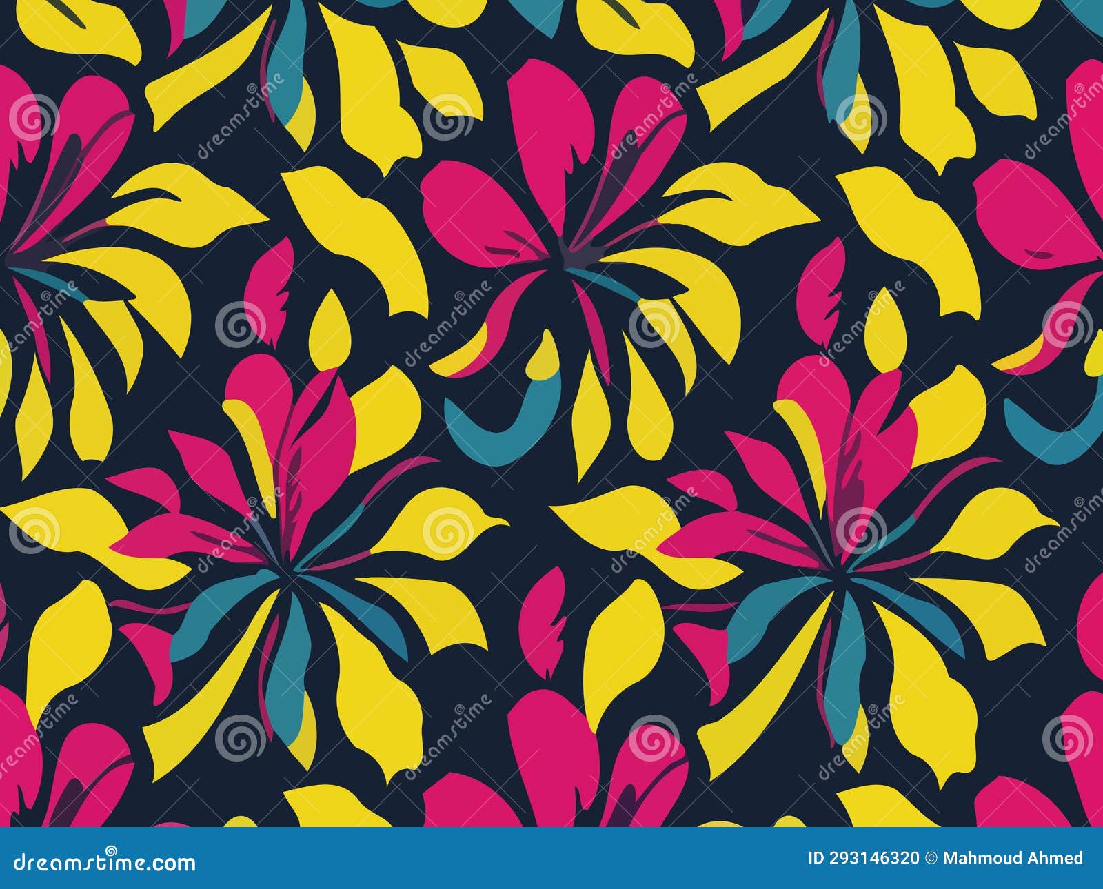 Funky Floral Pattern Background Stock Illustration - Illustration of ...