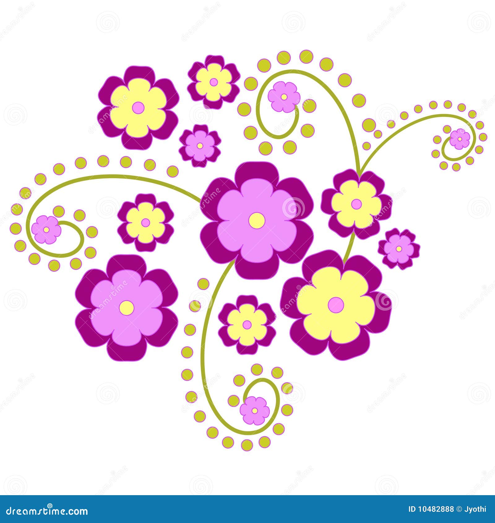 Funky florals stock illustration. Illustration of funky - 10482888