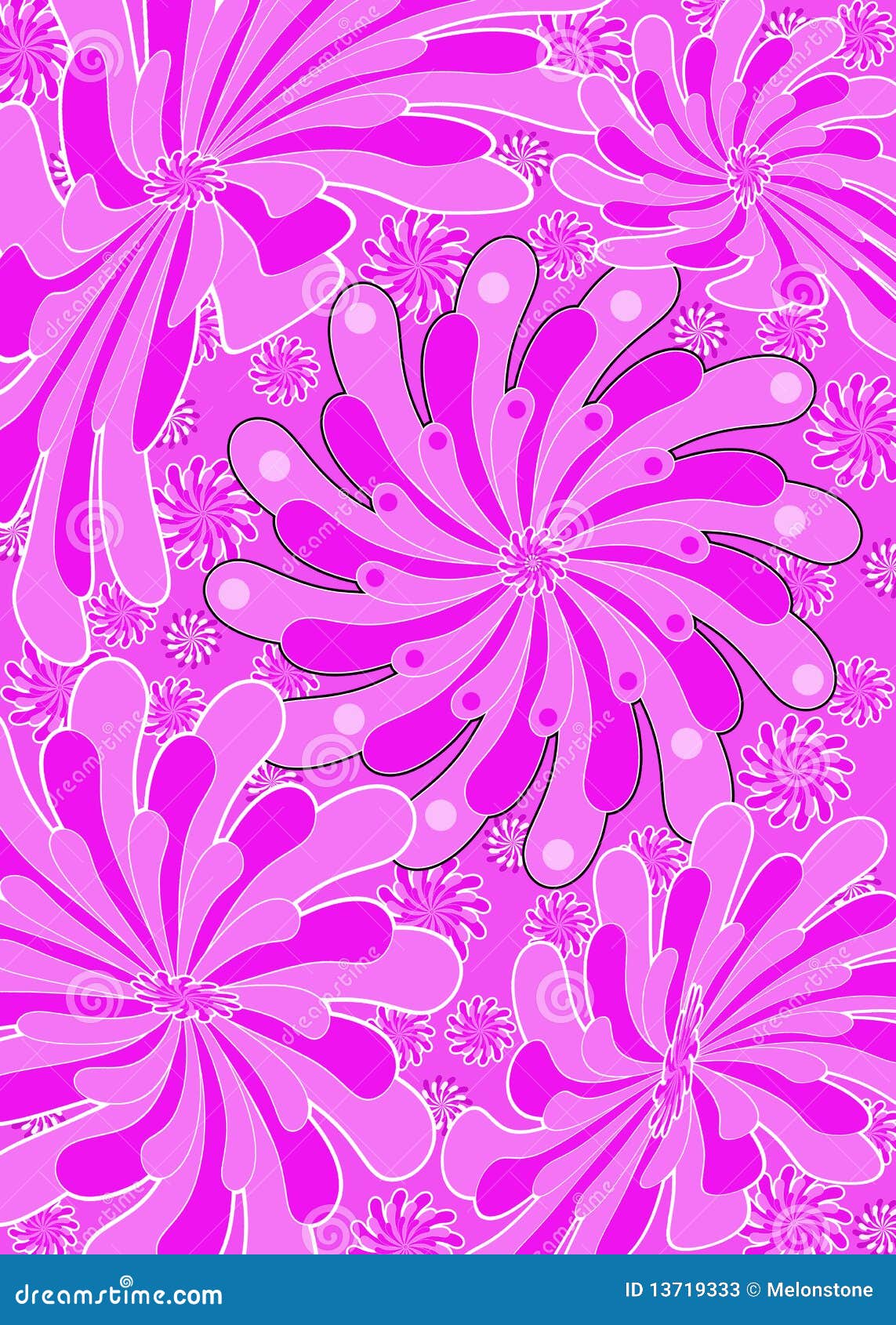 Funky flower swirls stock illustration. Illustration of flowers - 13719333