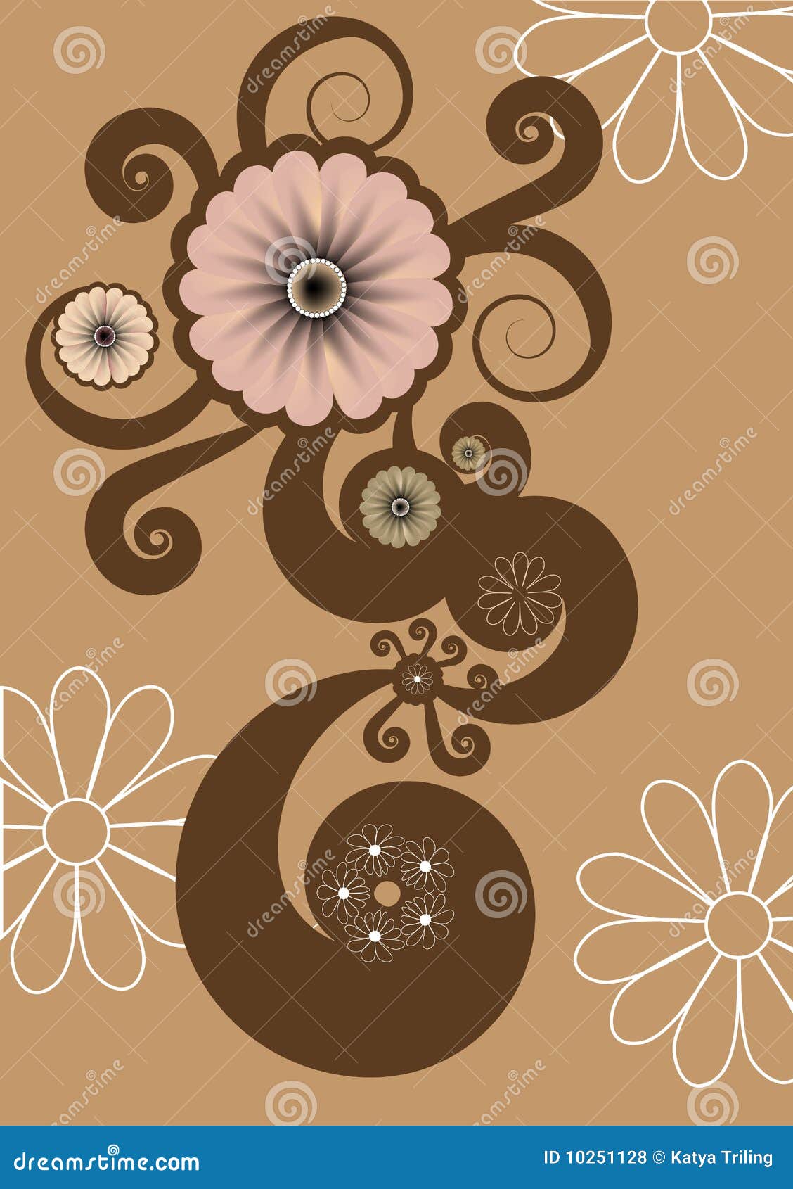 Funky flowers stock vector. Illustration of floral, flower - 10251128