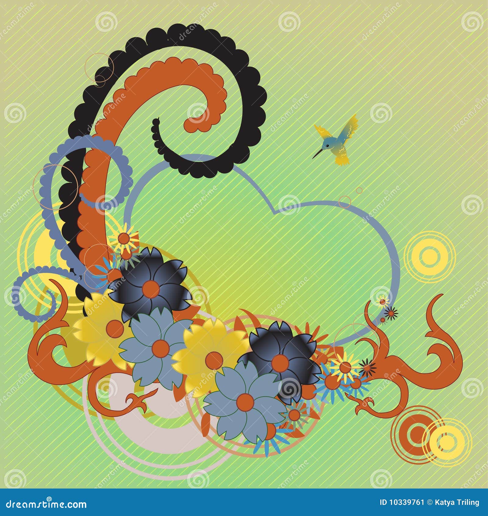 Funky flowers stock vector. Illustration of design, flower - 10339761