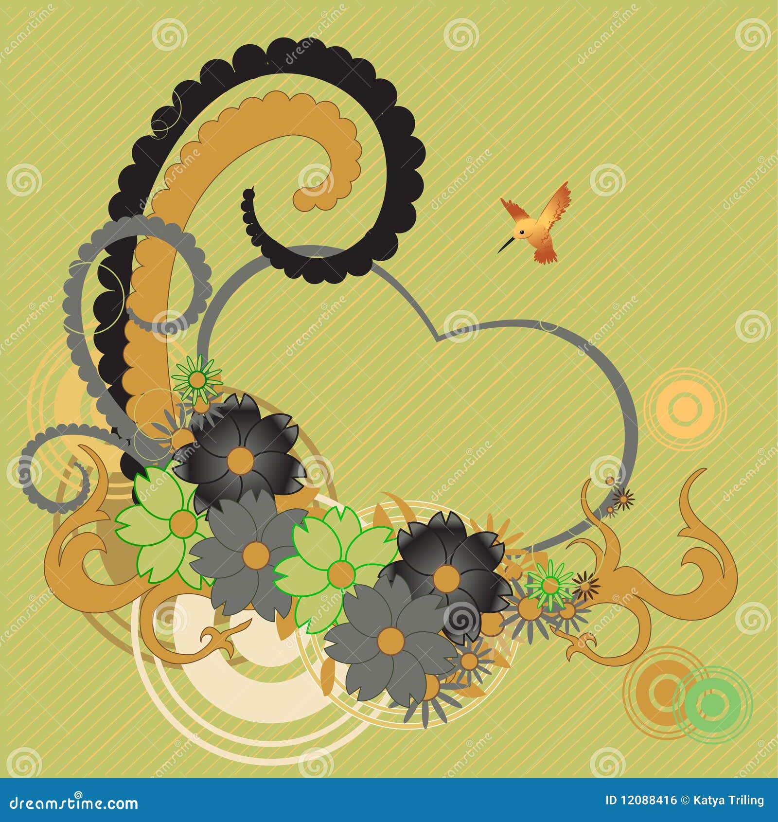 Funky flowers stock vector. Illustration of easter, cool - 12088416