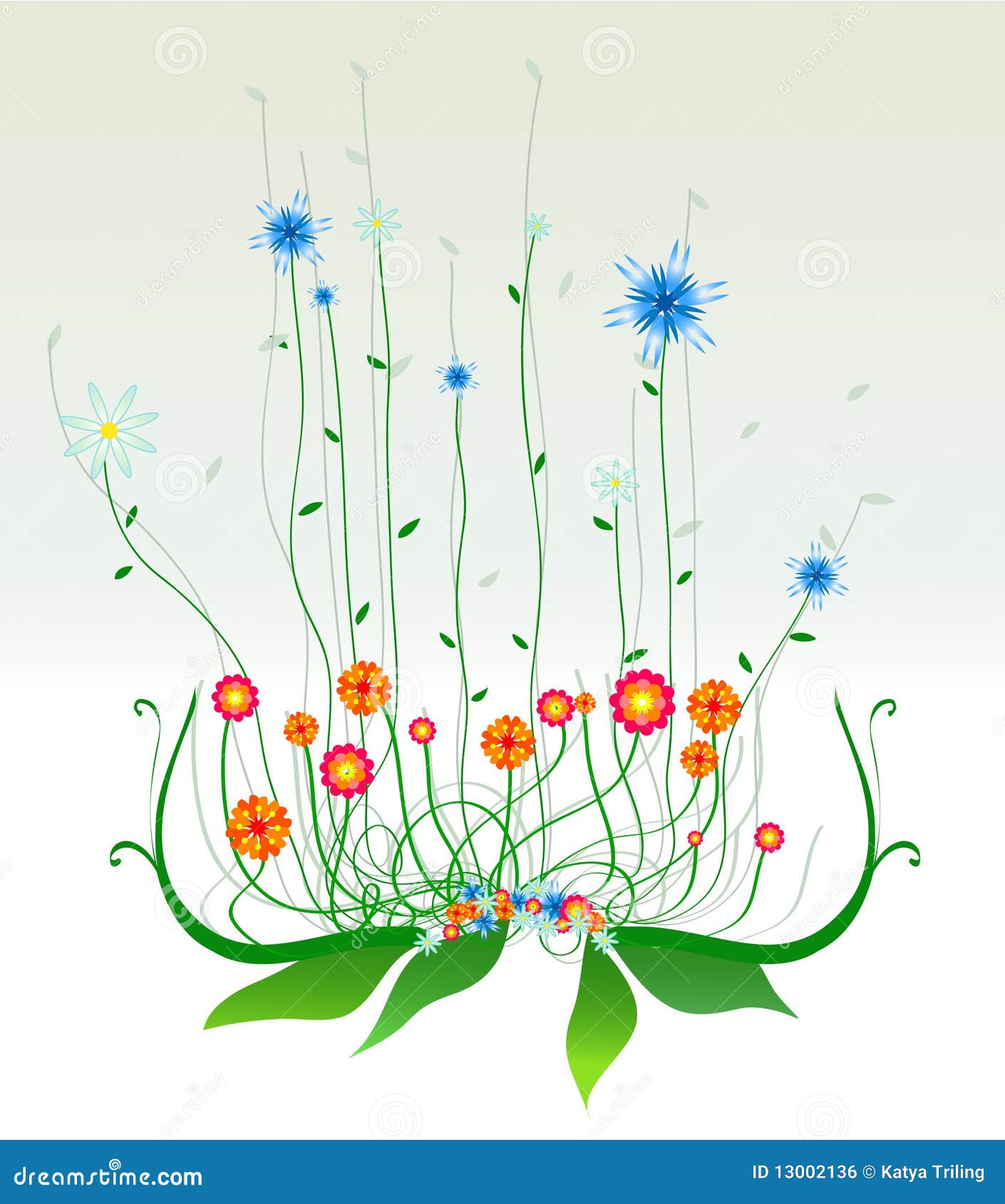 Funky flowers stock vector. Illustration of beautiful - 13002136