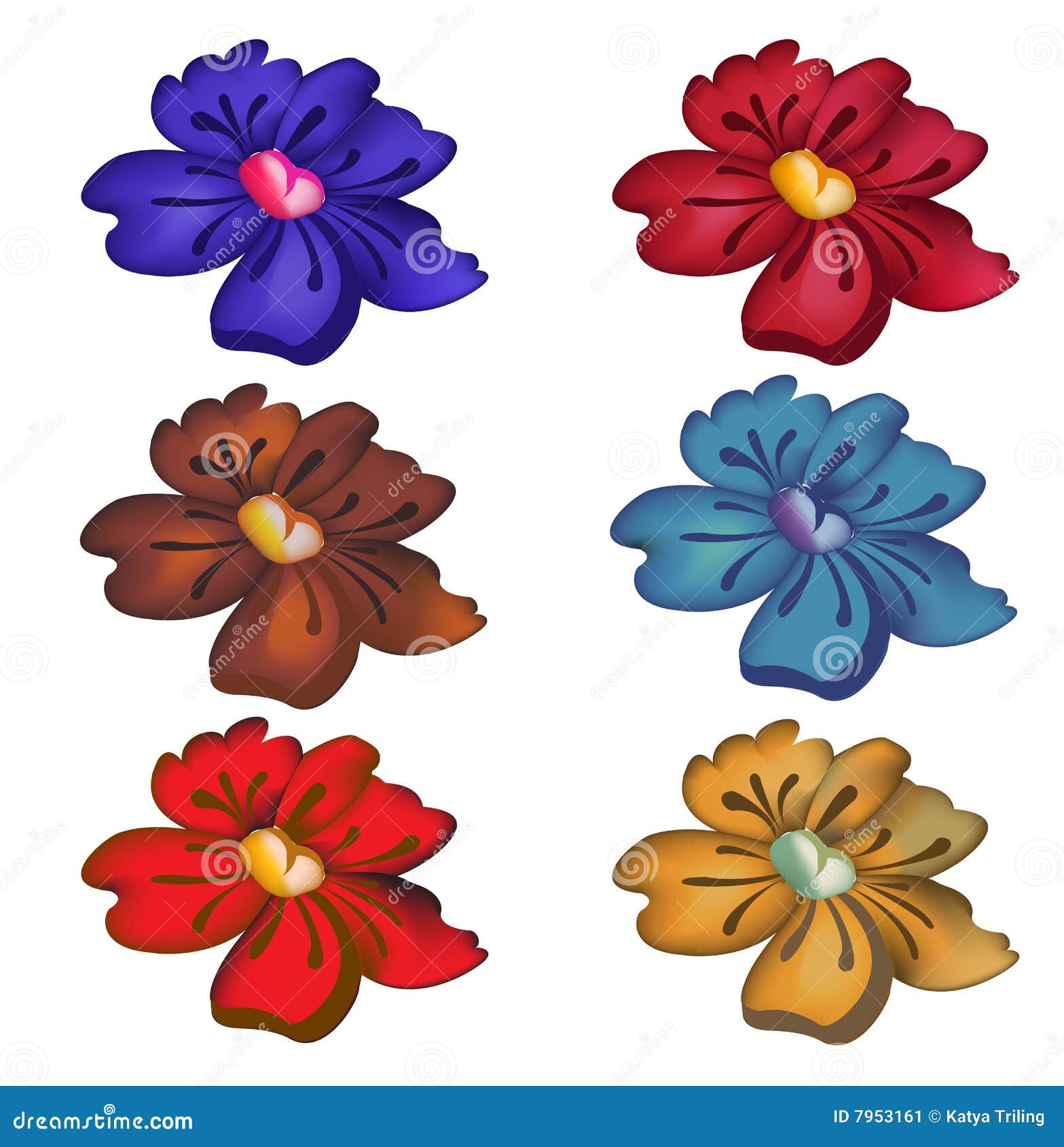 Funky flowers stock vector. Illustration of luxury, light - 7953161