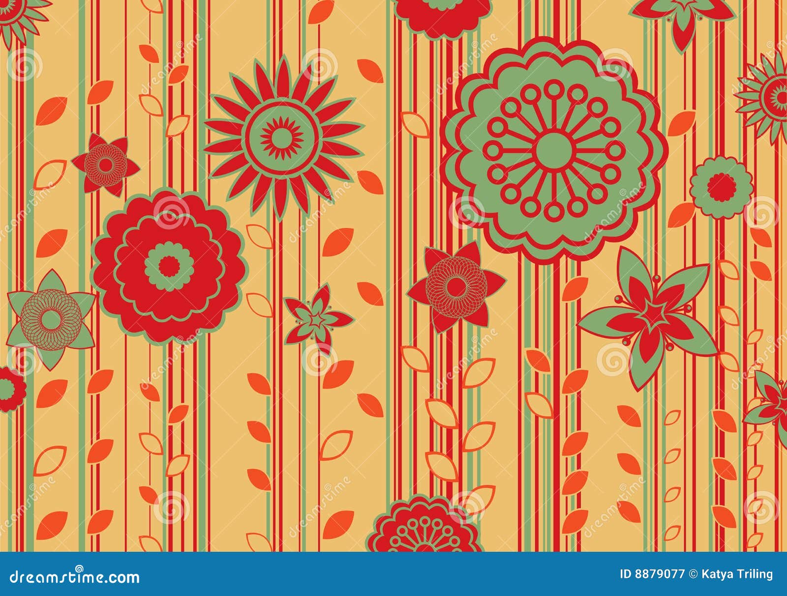 Funky flowers stock vector. Illustration of fashioned - 8879077