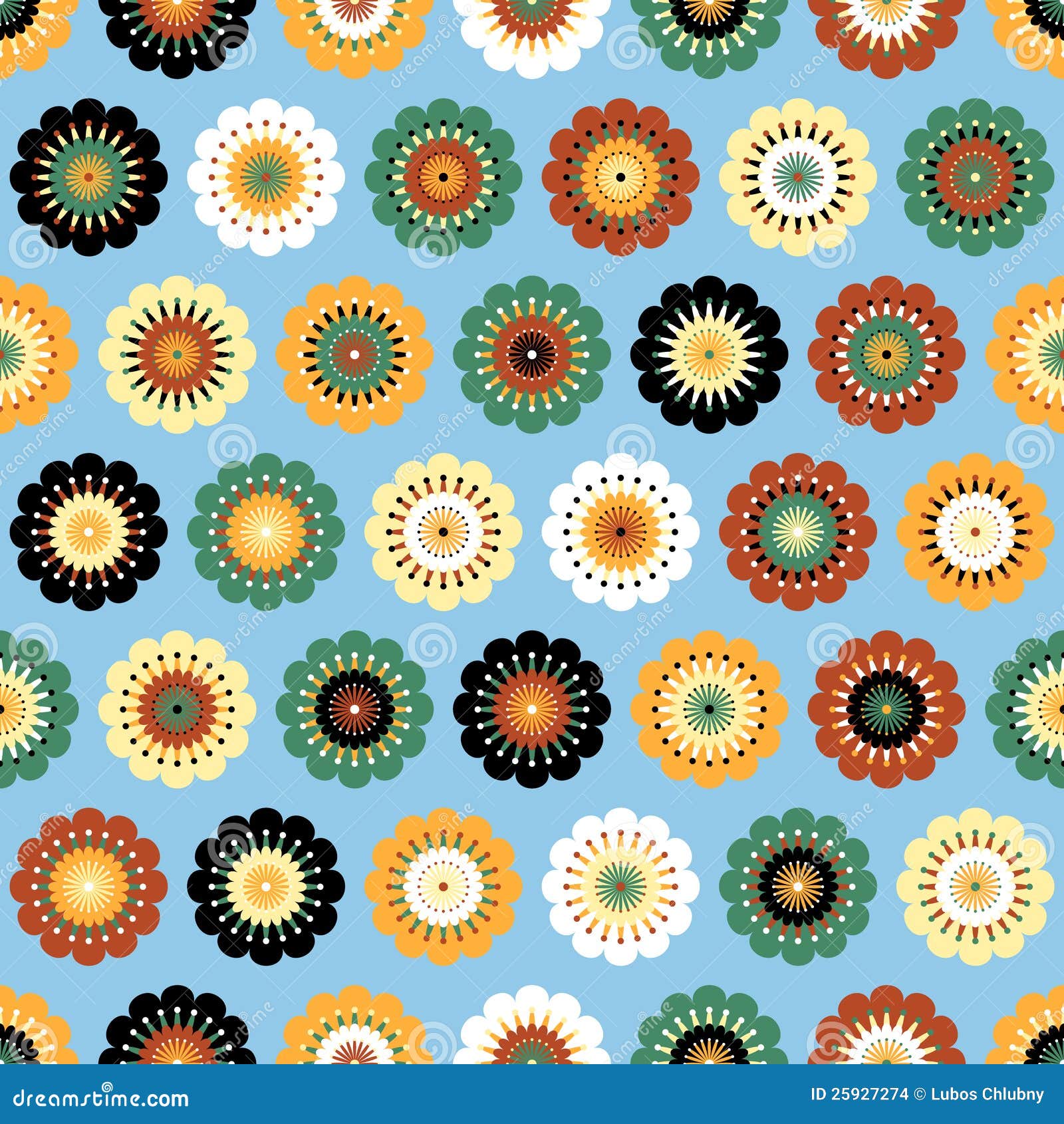 Funky Flowers Abstract Seamless Pattern Stock Vector - Illustration of ...