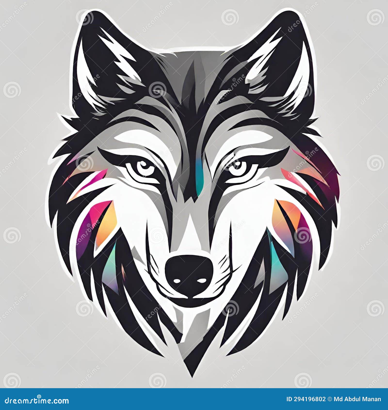 Funky Fox a Riot of Colors stock illustration. Illustration of ...