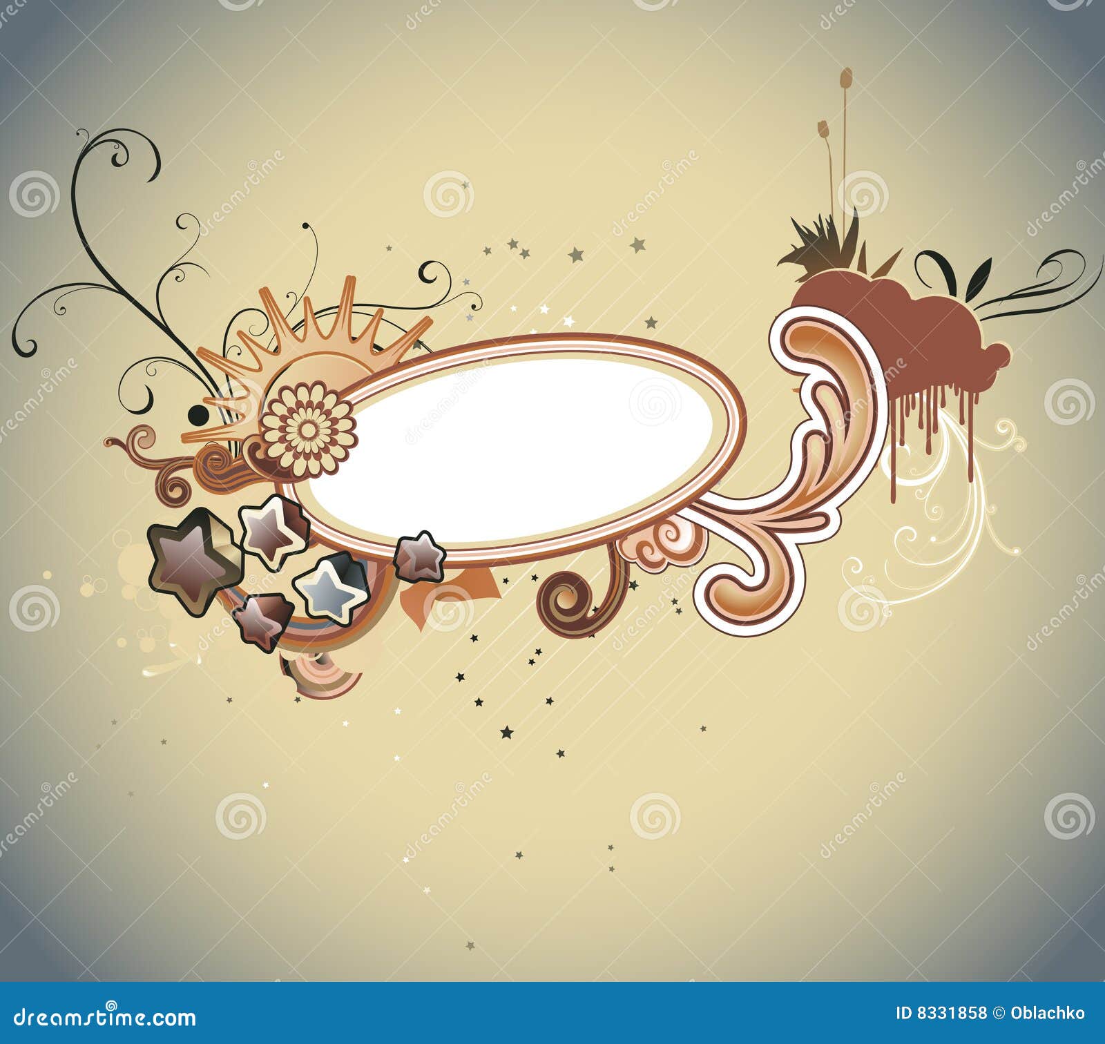 Funky frame stock vector. Illustration of brown, antique - 8331858