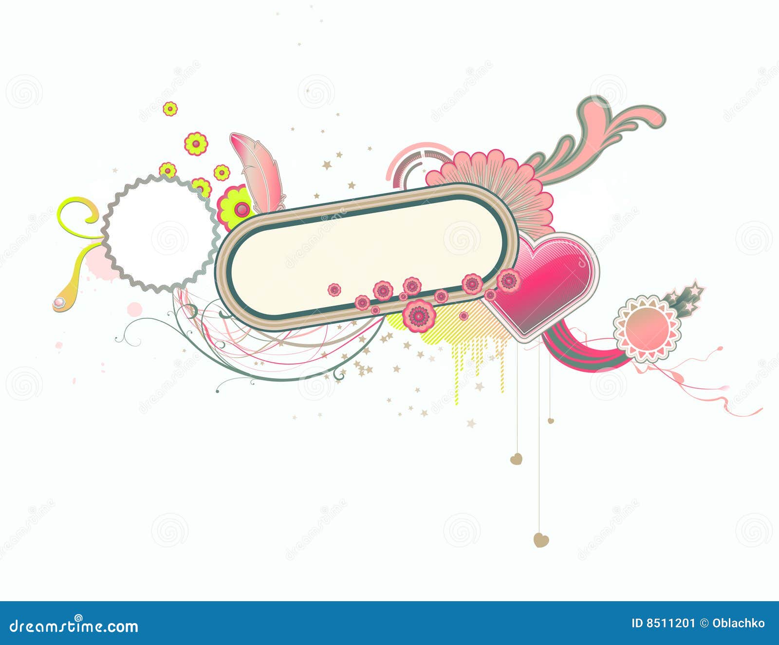 Funky frame stock vector. Illustration of leaf, flower - 8511201