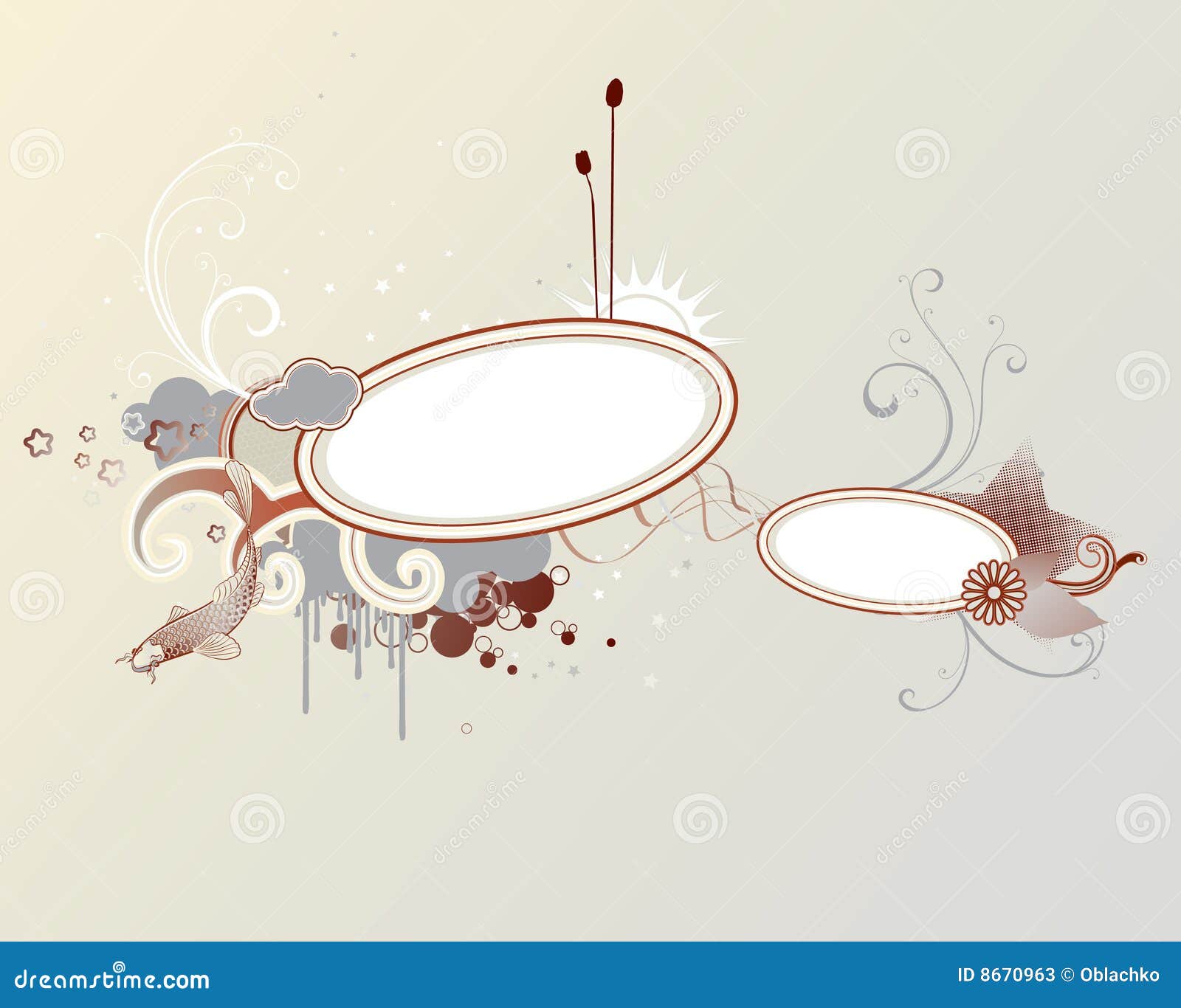 Funky frame stock vector. Illustration of leaf, curve - 8670963