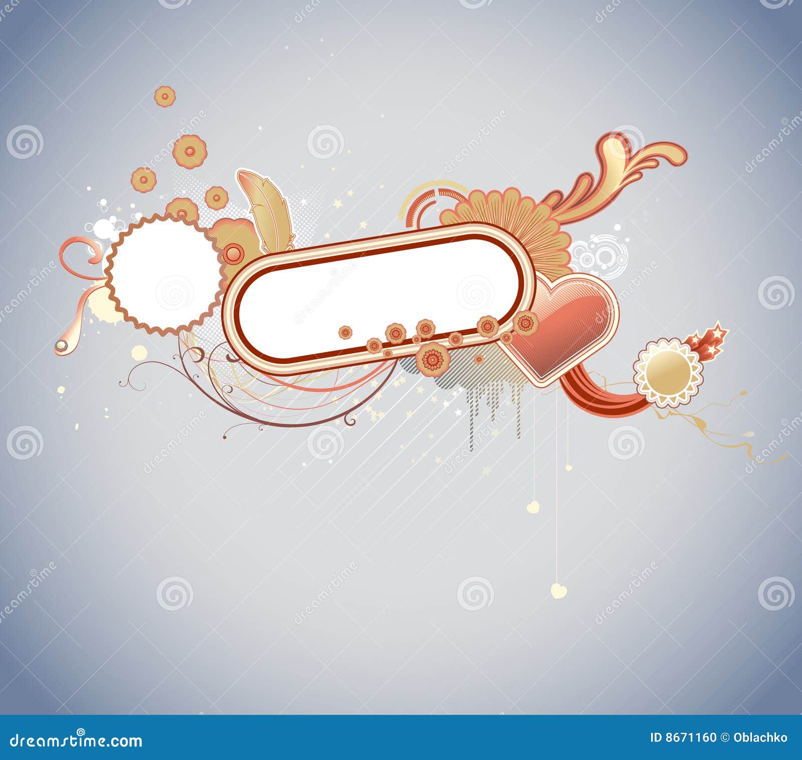 Funky frame stock vector. Illustration of frame, flower - 8671160