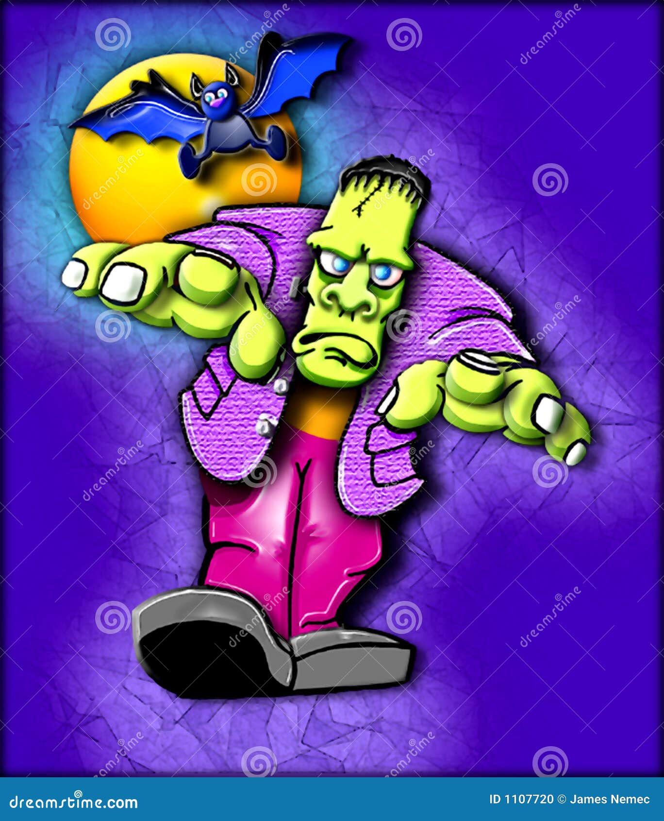 Funky Frankenstein Monster stock illustration. Illustration of spirits ...