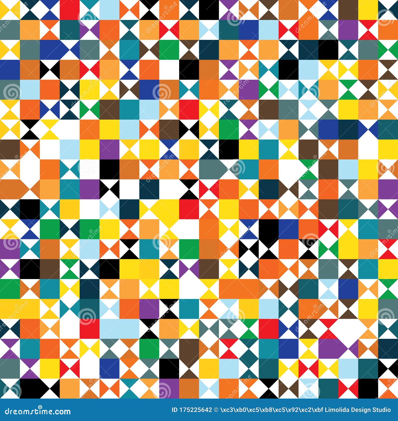 Funky Geometric Mosaic Vector Seamless Pattern Stock Vector ...