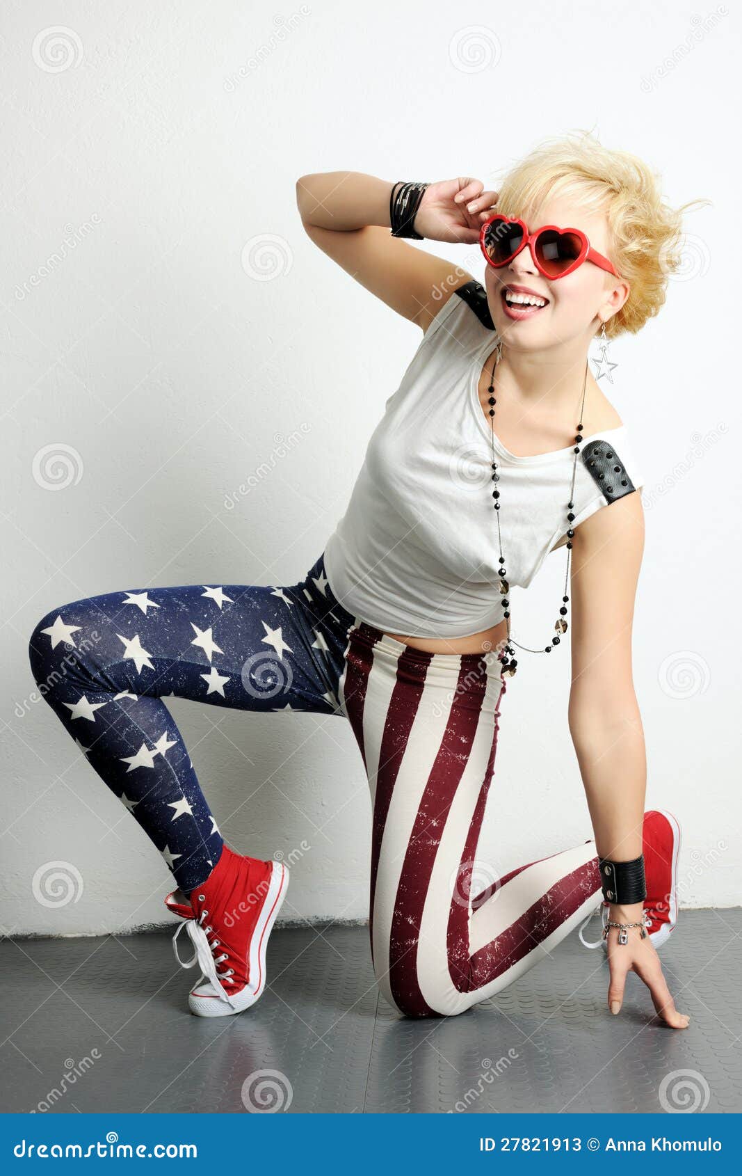 Funky girl stock image. Image of american, female, sneakers - 27821913