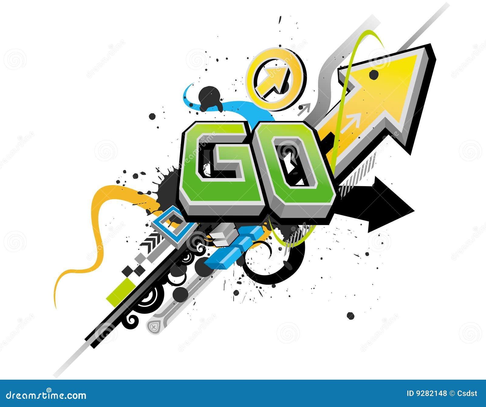 Funky go arrow stock vector. Illustration of arrow, creative - 9282148