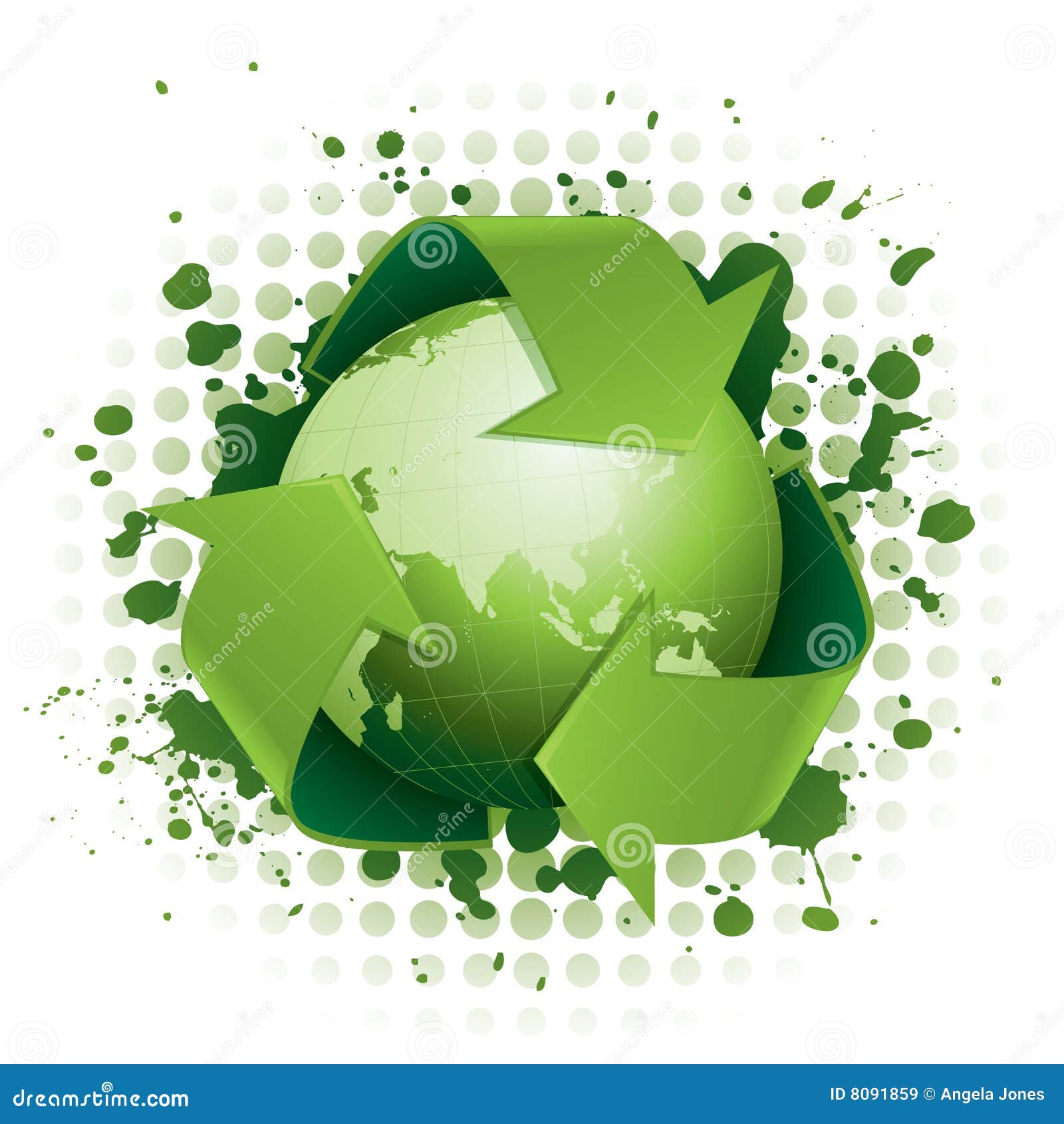 Funky Green Recycling Concept Stock Vector - Illustration of symbol ...