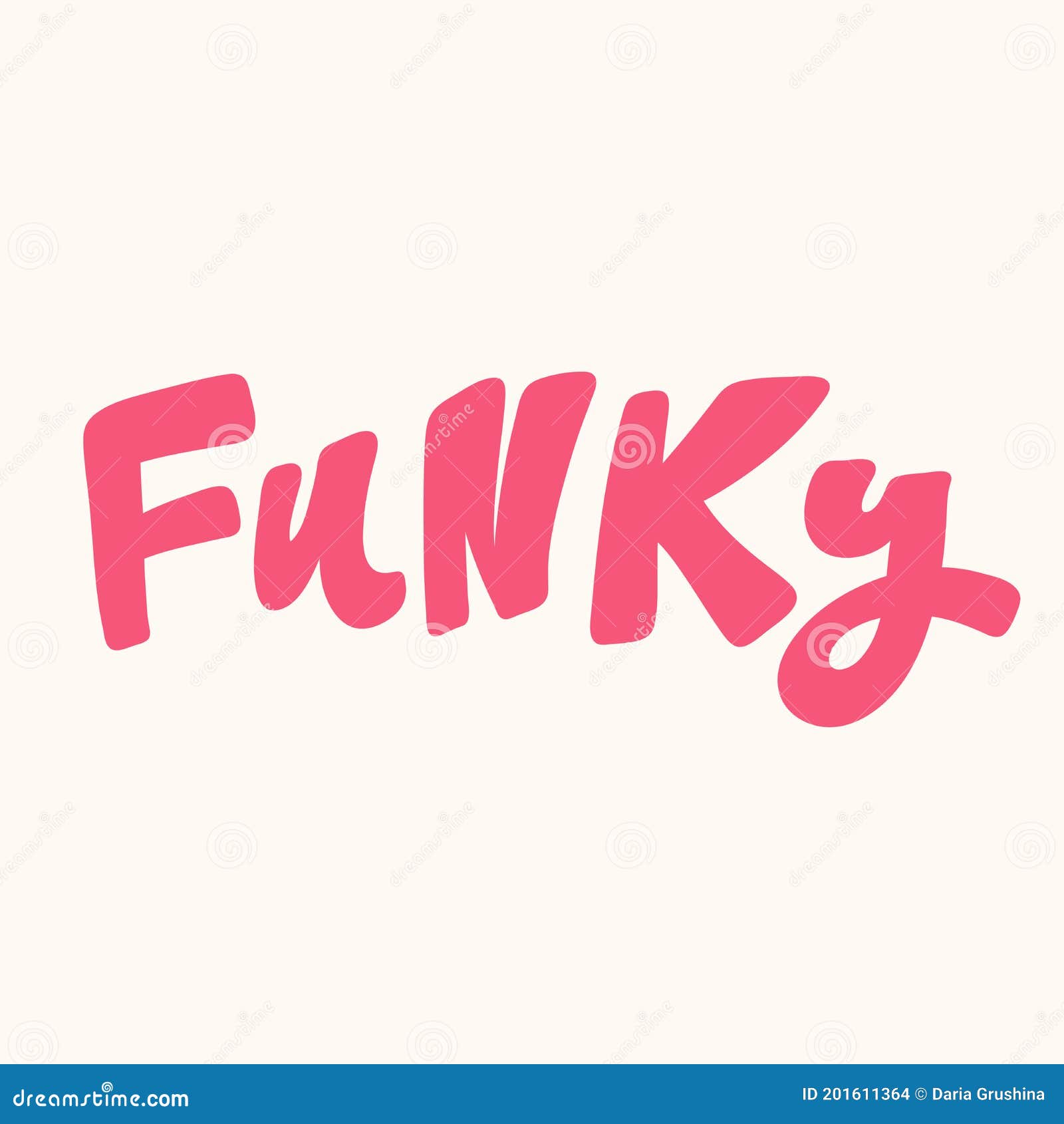 Funky. Hand Drawn Lettering Logo for Social Media Content Stock Vector ...