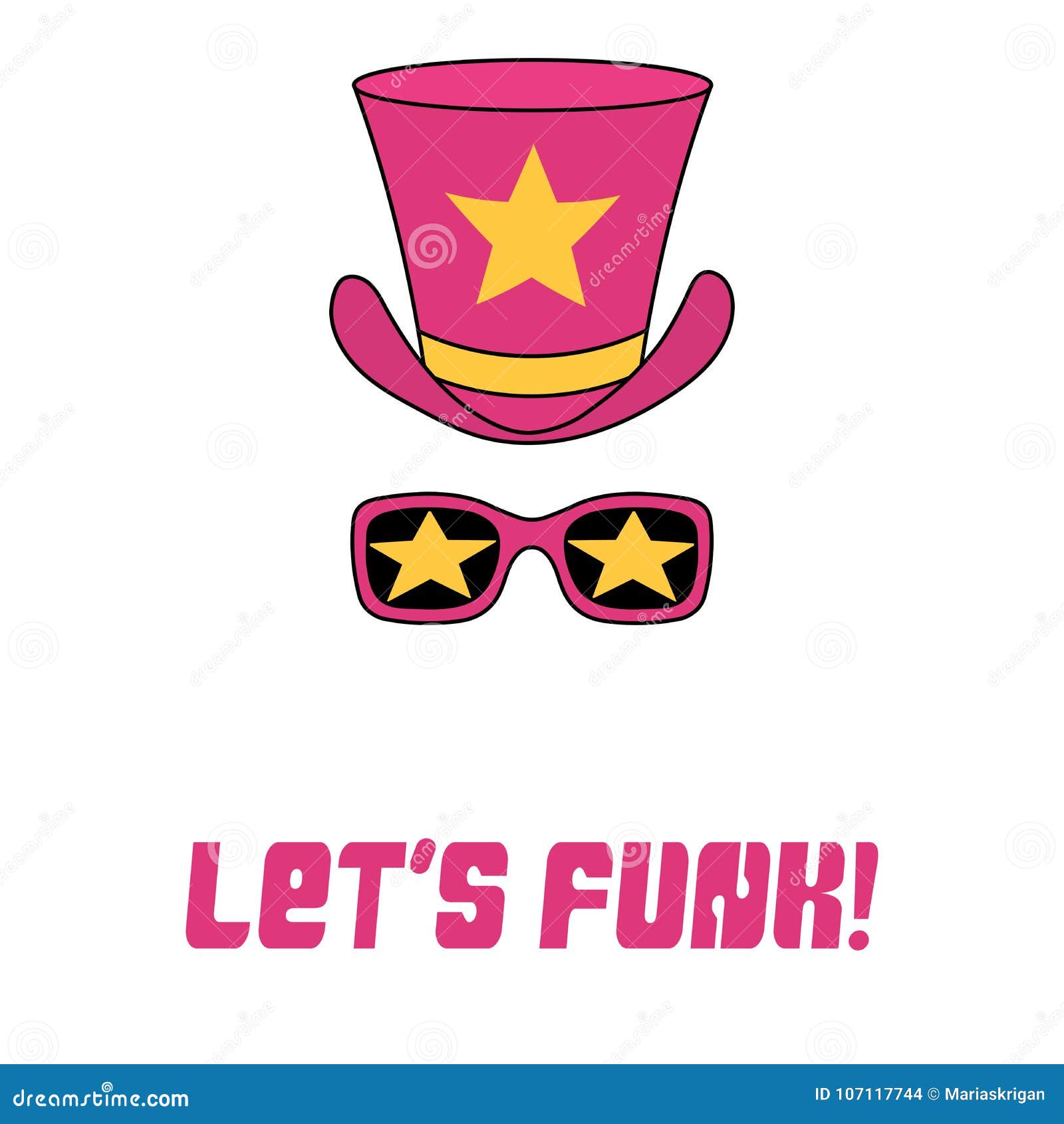 Funky hat and glasses stock vector. Illustration of hand - 107117744
