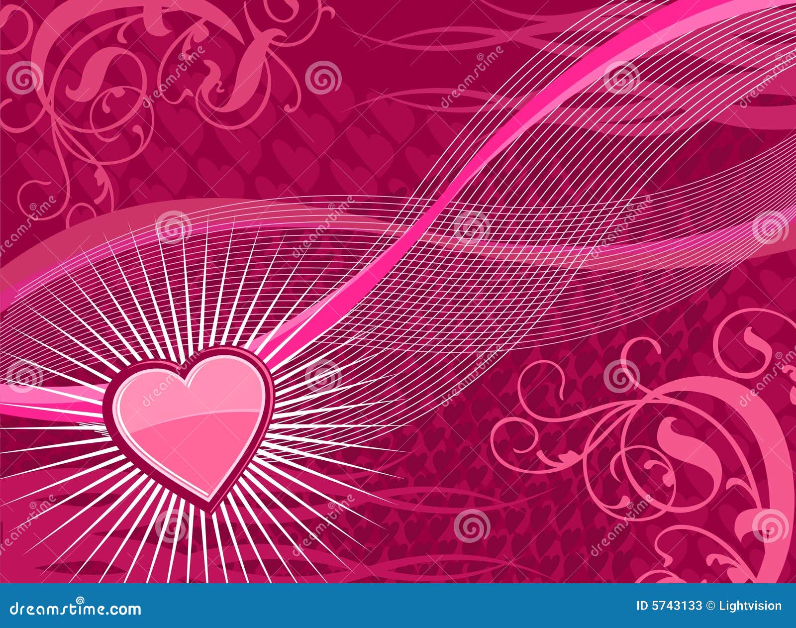 Funky heart background stock vector. Illustration of curve - 5743133