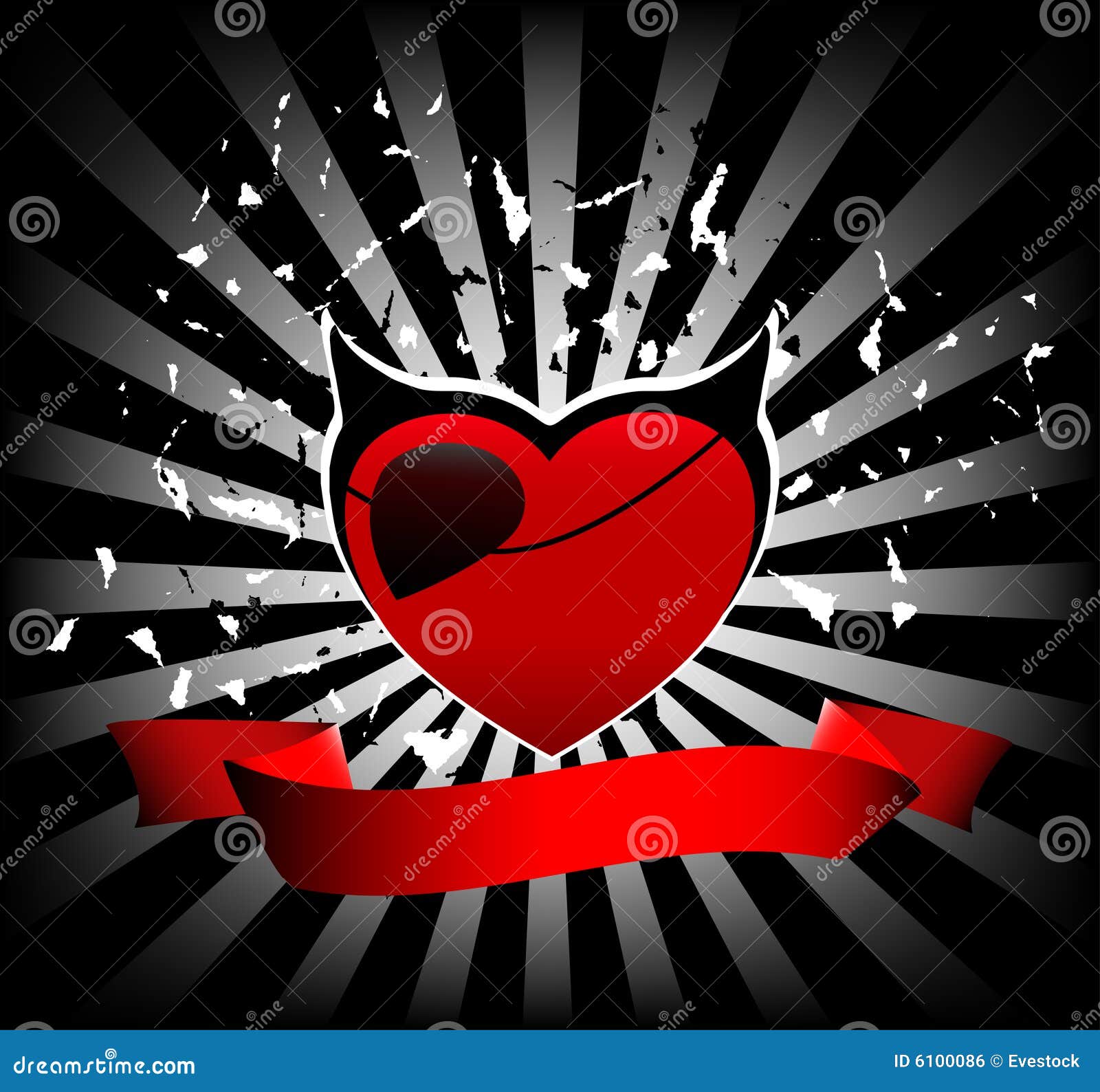 Funky heart banner stock vector. Illustration of banner - 6100086