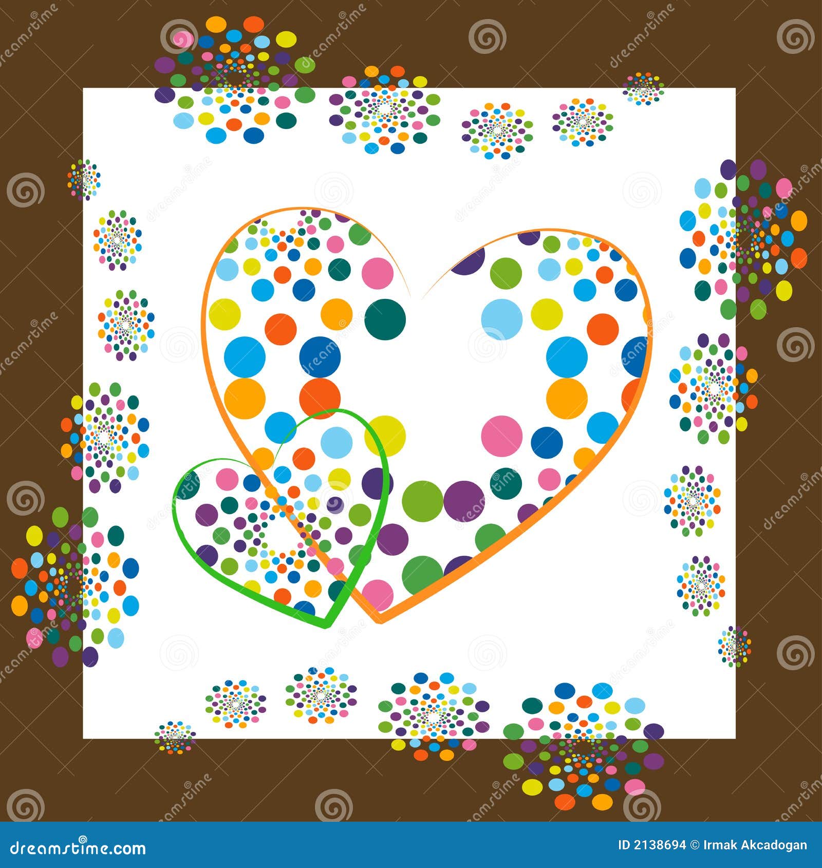 Funky hearts stock illustration. Illustration of modern - 2138694
